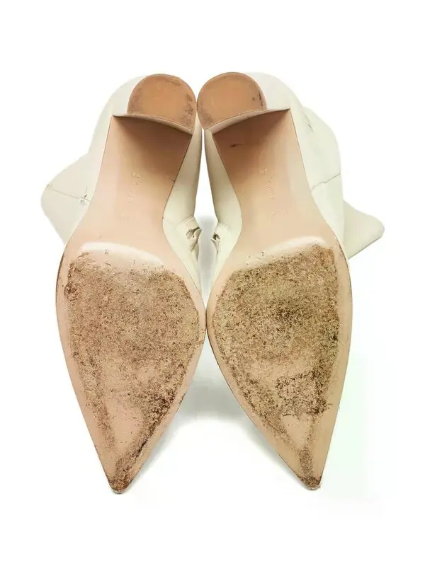 GIANVITO ROSSI Pointed Toe Block Heel Leather Boots