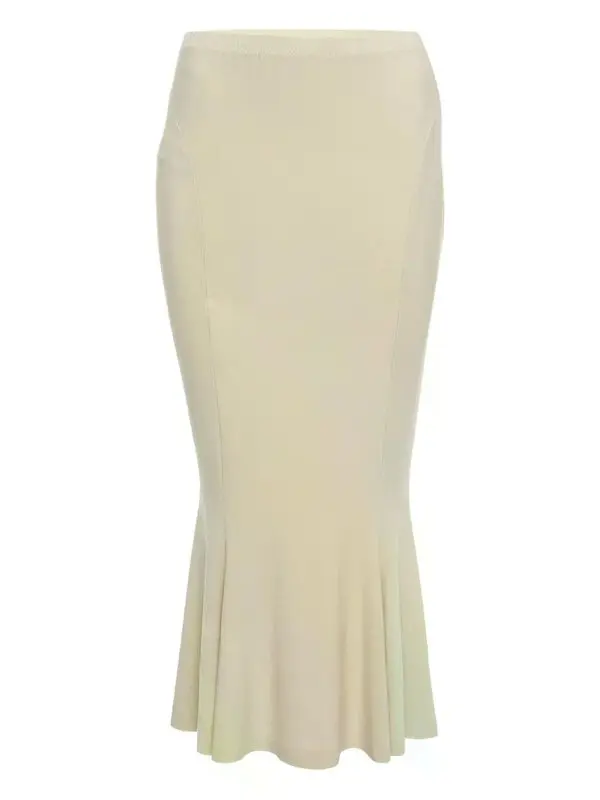 Norma Kamali Ecru Mermaid Hem Midi Skirt
