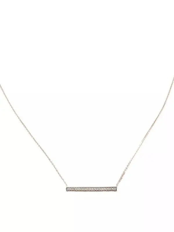 LB EXCLUSIVE 14kt White Gold Diamond Bar Necklace - Silver