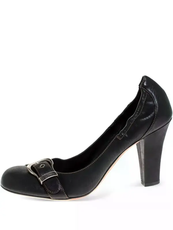 Dior Calf Leather 95mm Block Heel Scrunch Pumps