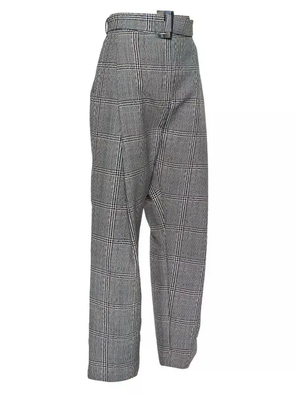 ELLERY Belted Plaid Wool Trousers