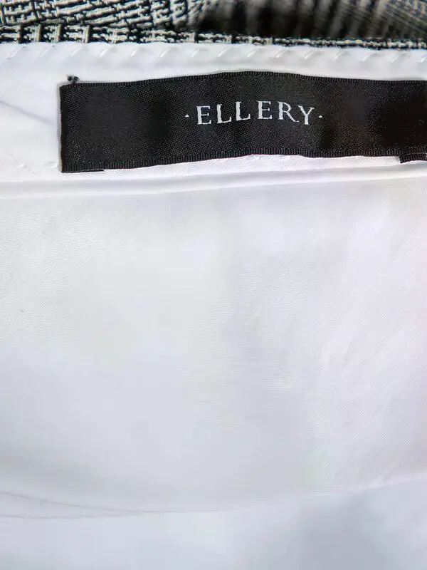 ELLERY Belted Plaid Wool Trousers