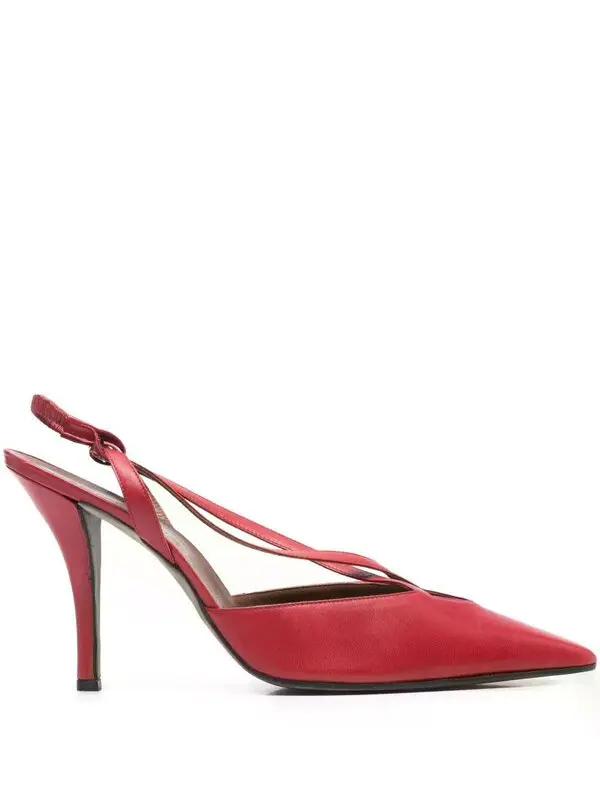 ROMEO GIGLI 1990s Leather Strappy Slingback Pumps - Red