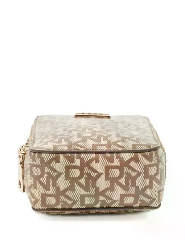 Dkny Monogram-pattern Shoulder Bag - Brown