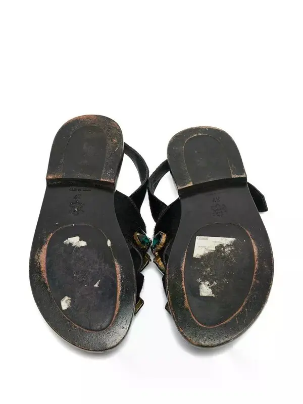Marni Leather Crystal Embellished Slingback Sandals