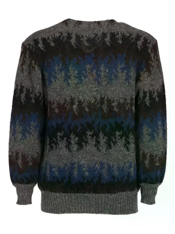 Missoni 1990s Patterned Intarsia Wool Jumper - Grey