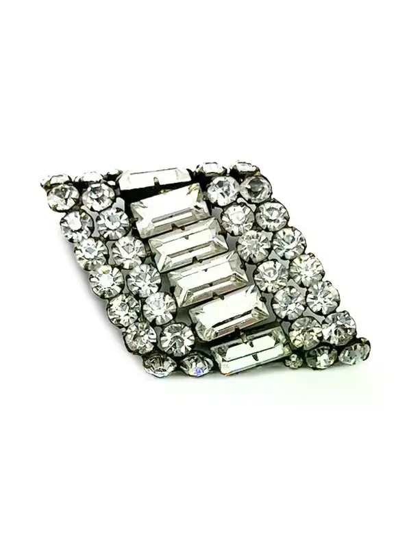 JENNIFER GIBSON JEWELLERY 1930s Crystal-embellished Dress Clip - Silver