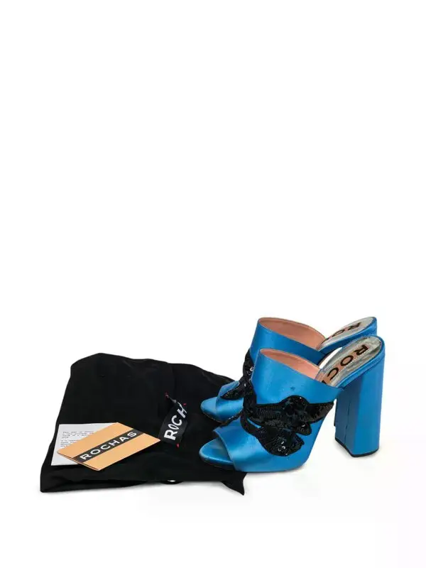 Rochas 110mm Satin Sequined Butterfly Detail Sandals