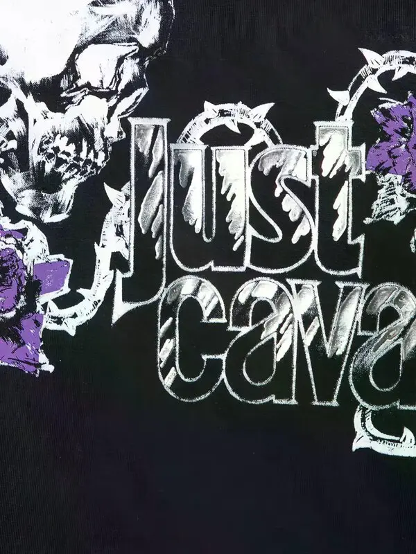 Just Cavalli Skull And Rose Print T-shirt