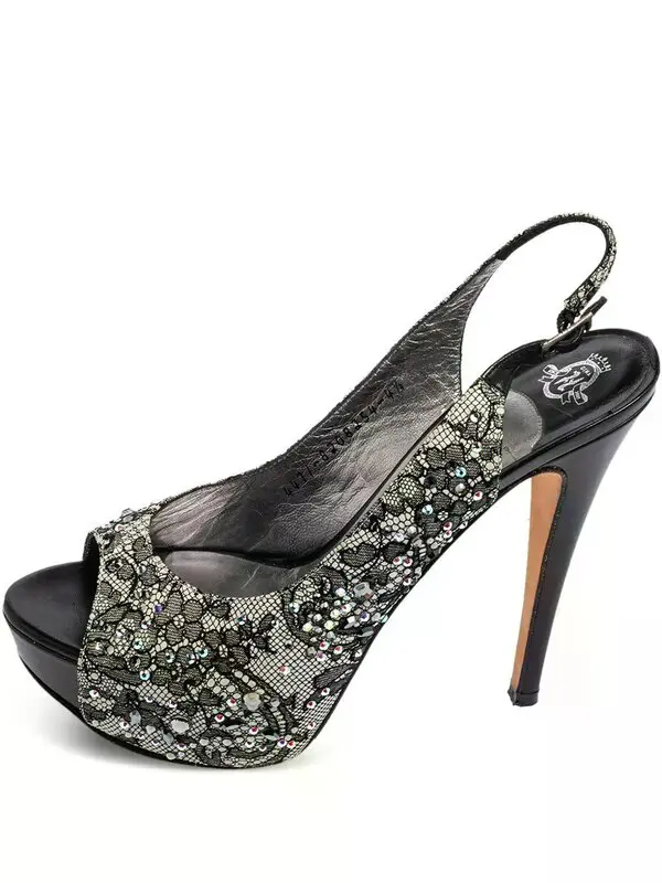GINA Slingback Platform Pumps - Black
