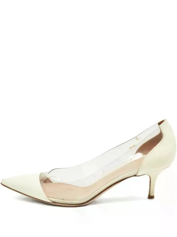 GIANVITO ROSSI Patent Leather Clear Panel Pumps - Neutrals
