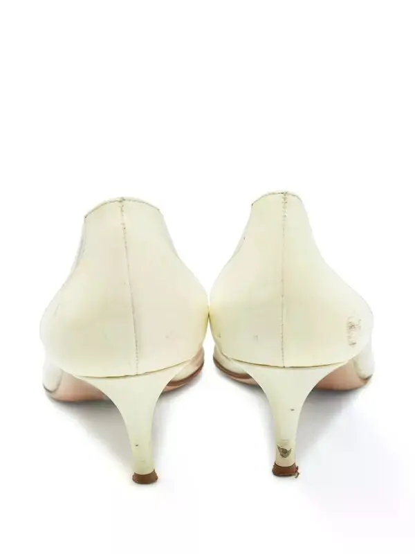 GIANVITO ROSSI Patent Leather Clear Panel Pumps - Neutrals