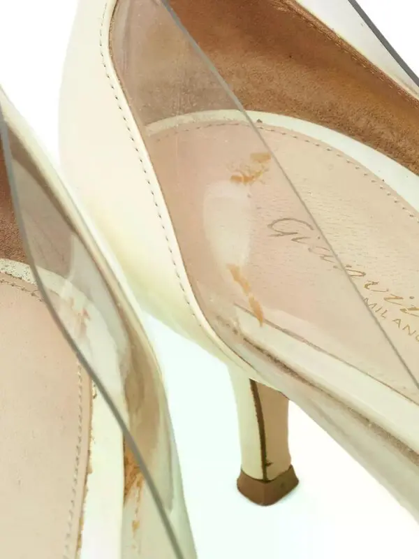 GIANVITO ROSSI Patent Leather Clear Panel Pumps - Neutrals