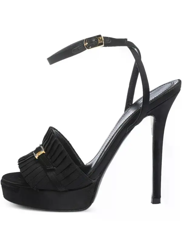 Fendi Pleated Buckled Sandals