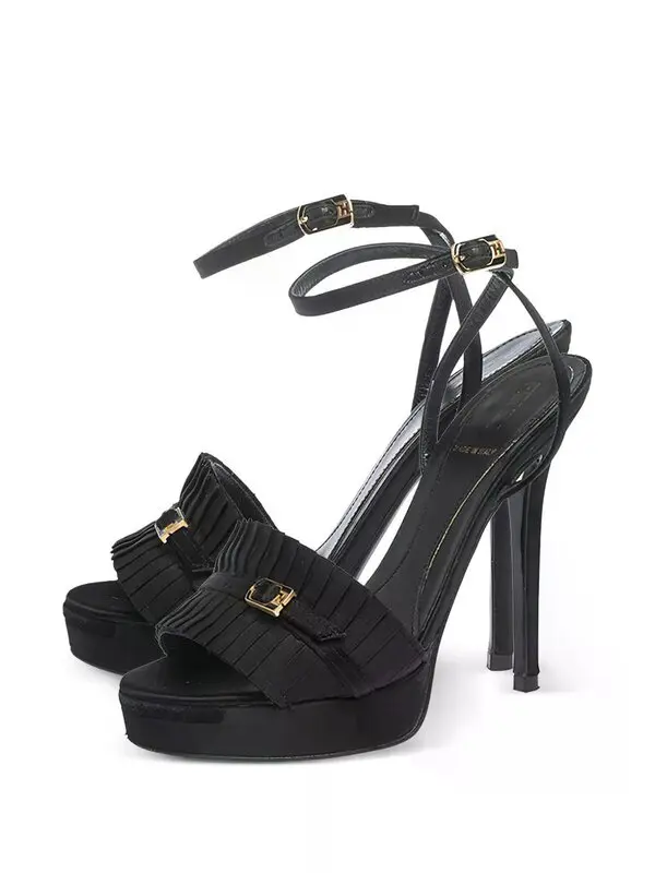 Fendi Pleated Buckled Sandals