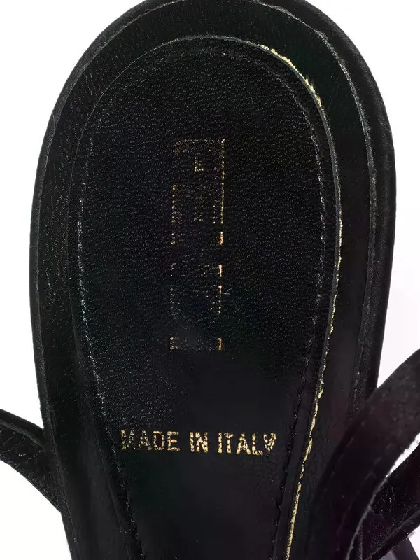 Fendi Pleated Buckled Sandals
