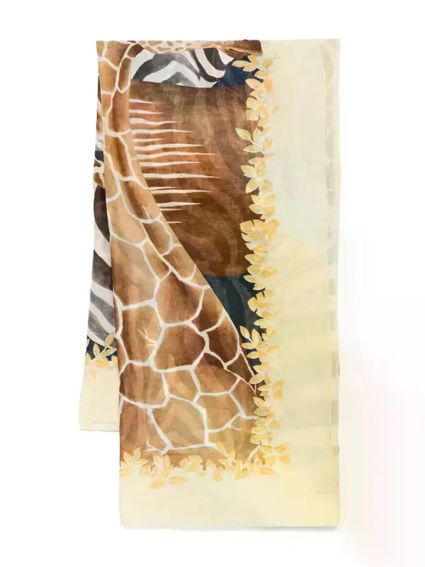 FERRAGAMO 1980s Printed Scarf - Neutrals
