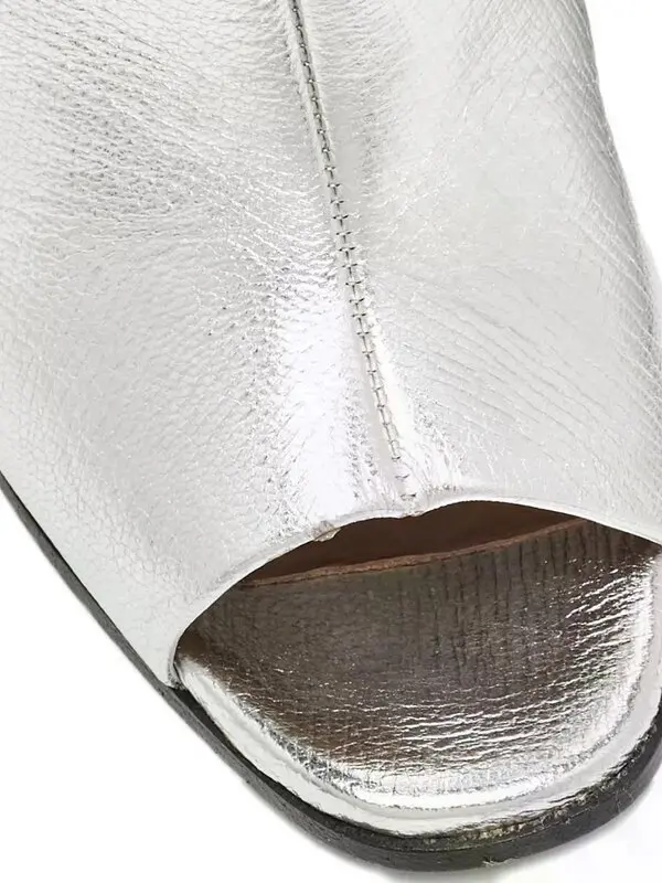 ANYA HINDMARCH Striped Peep-toe Ankle Boots