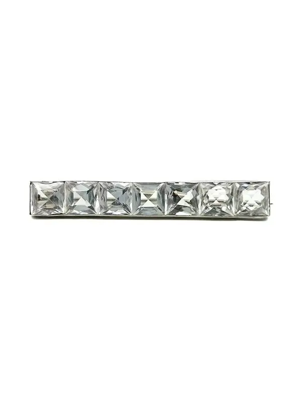 JENNIFER GIBSON JEWELLERY 1920s Crystal-embellished Brooch - Silver
