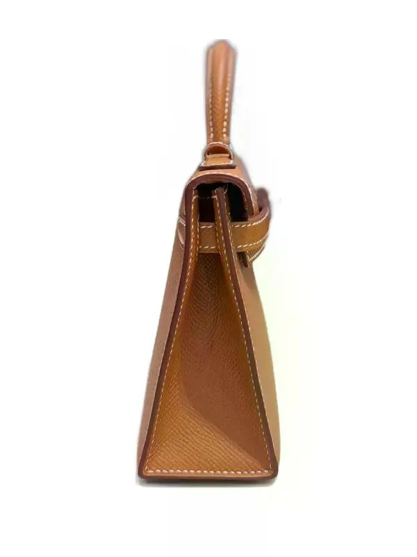 Hermès 2024 Mini Kelly Sellier Epsom Palladium Hardware Tote Bag - Brown