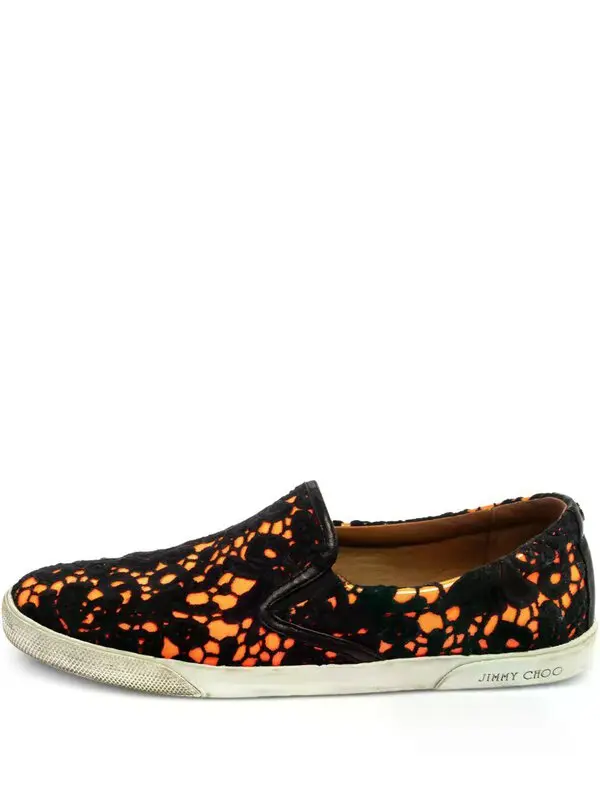 JIMMY CHOO Slip-on Sneakers With Round Toe - Black
