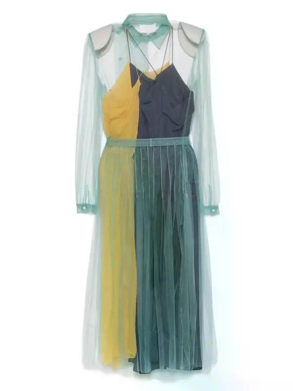 MAISON MARGIELA Sheer Layered Midi Dress - Blue