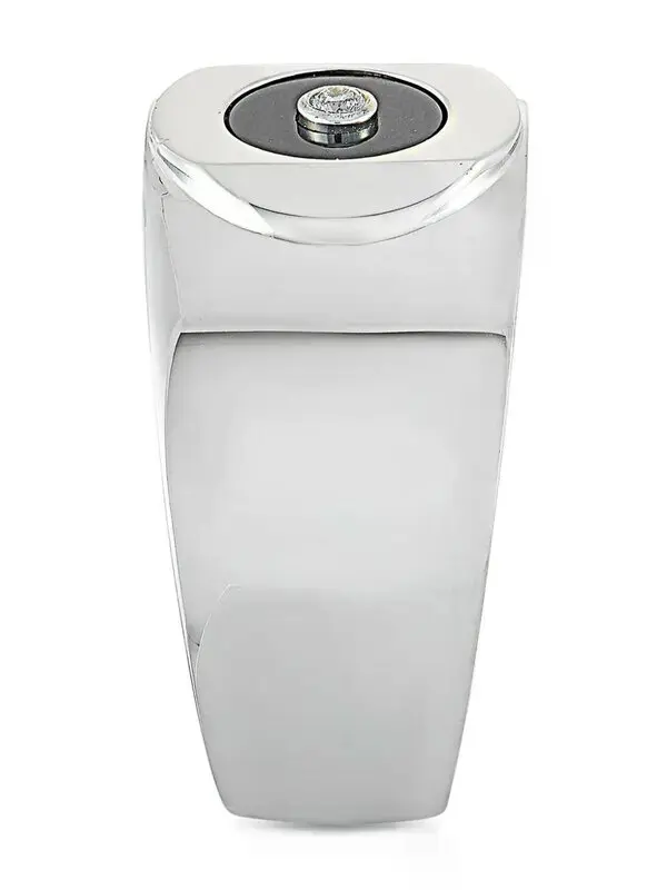 CHARRIOL Sterling Diamond And Onyx Band Ring