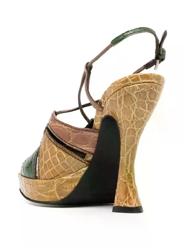 Prada 120mm Alligator Platform Sandals