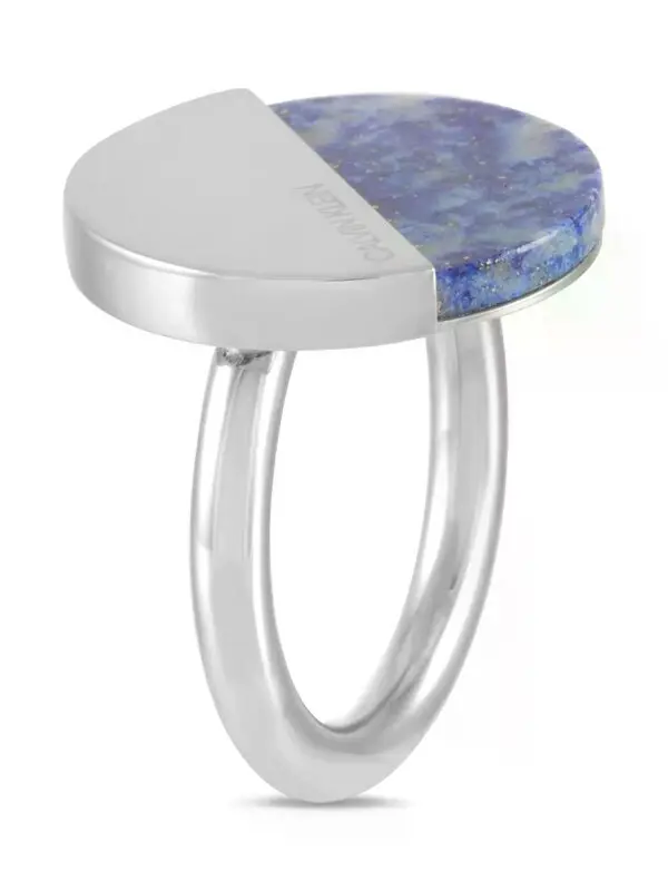 Calvin Klein Tone Stainless Steel Lapis Lazuli Ring - Silver
