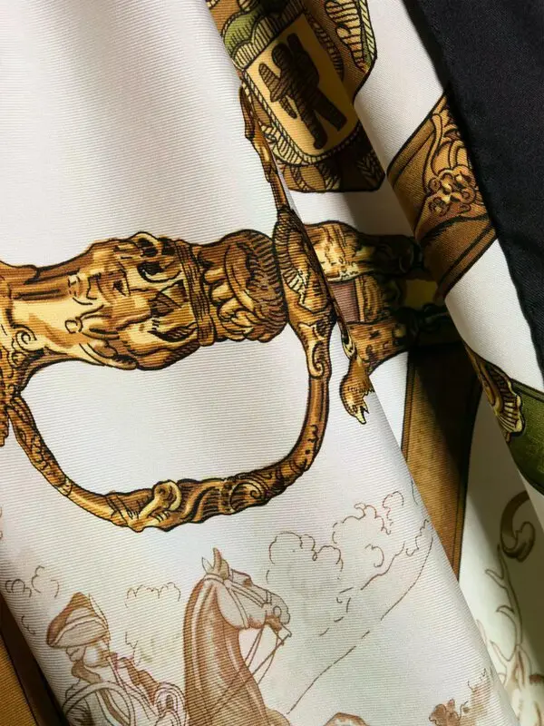 Hermès 1970s Armes De Chasse Silk Scarf