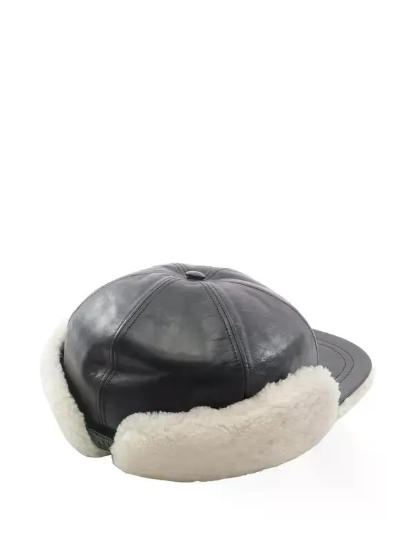 Dior Earmuffs Lamb Leather Cap - Black
