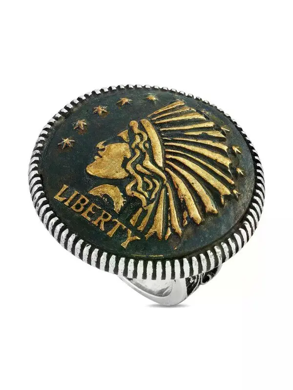 KING BABY STUDIO Sterling Embossed Coin Band Ring