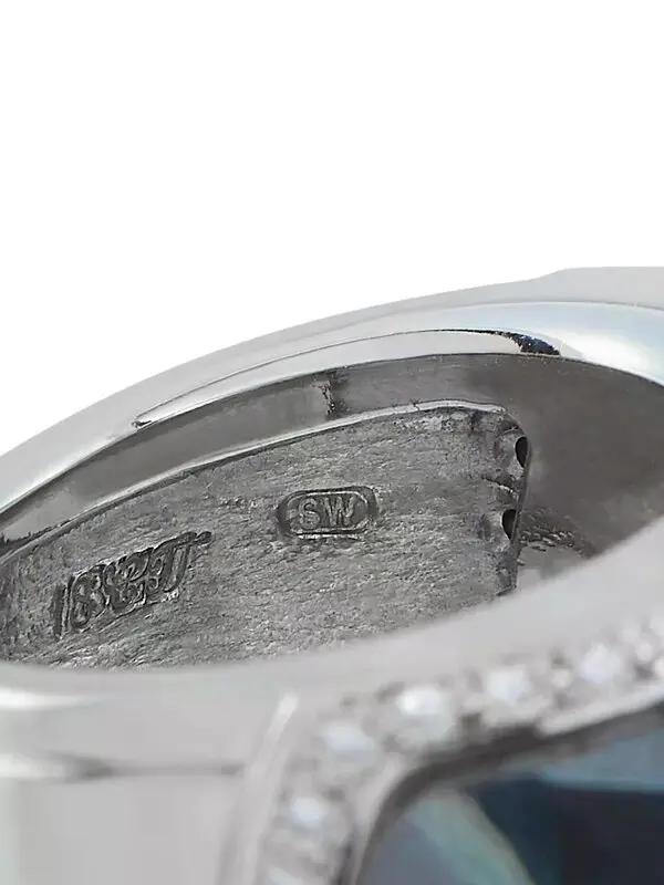 Stephen Webster 18k White Gold Hematite And Diamond Ring - Silver