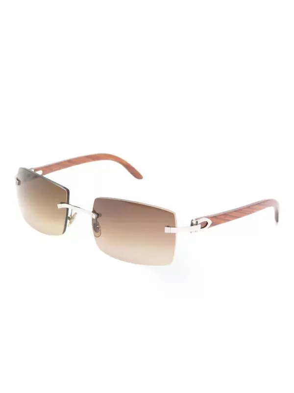 Cartier Wood Rimless Sunglasses - Silver