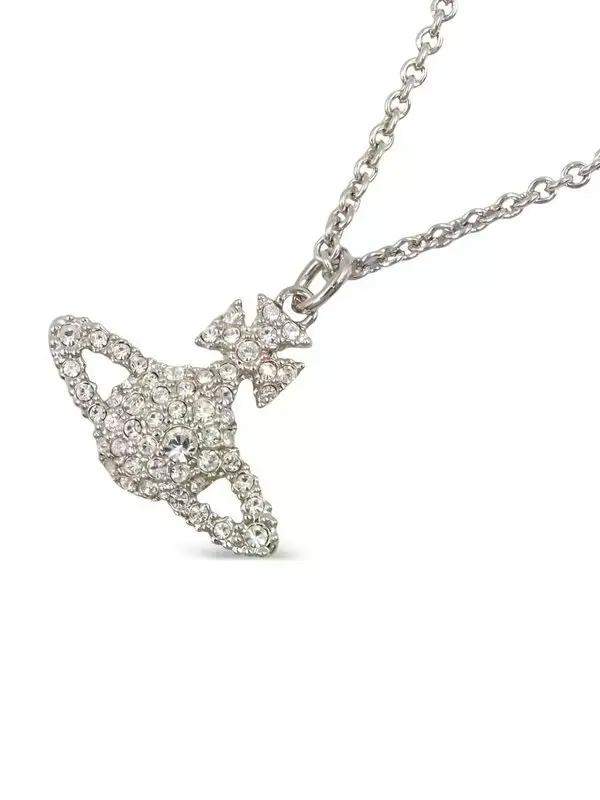 VIVIENNE WESTWOOD Tone Crystal Embellished Orb Pendant Necklace - Silver