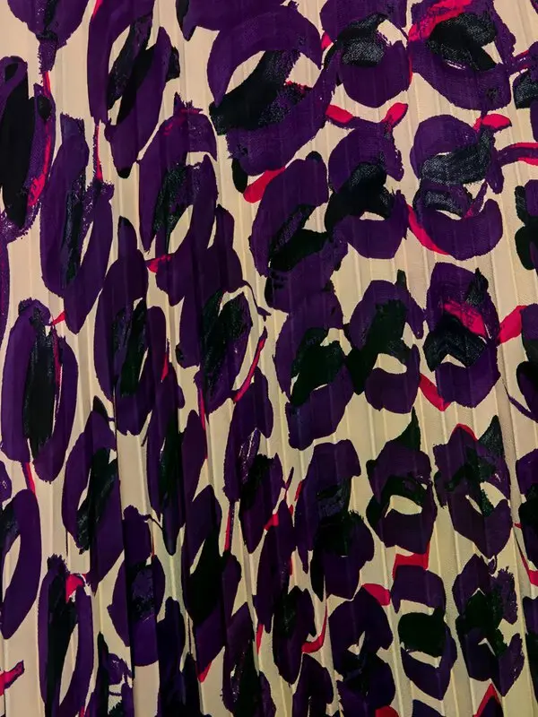Max Mara Pleated Abstract Print Midi Skirt
