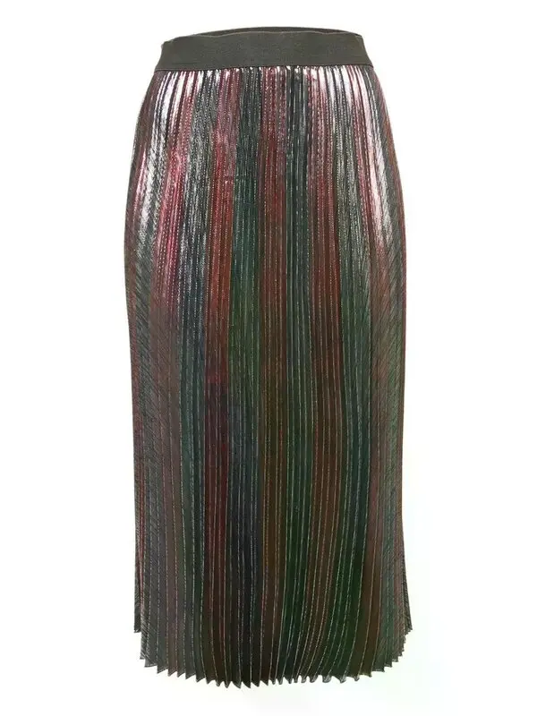 Zadig&Voltaire Metallic Pleated Midi Skirt - Red