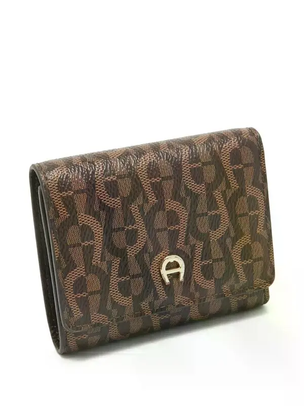 AIGNER Monogram-print Wallet - Brown