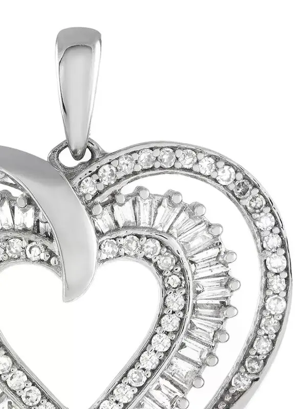 LB EXCLUSIVE 14k White Gold Heart Diamond Pendant