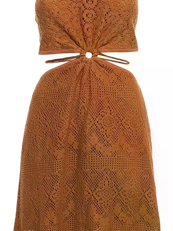 Simkhai Crochet Cut-out Halter Maxi Dress