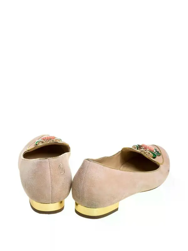 CHARLOTTE OLYMPIA Calf Suede Ballet Flats