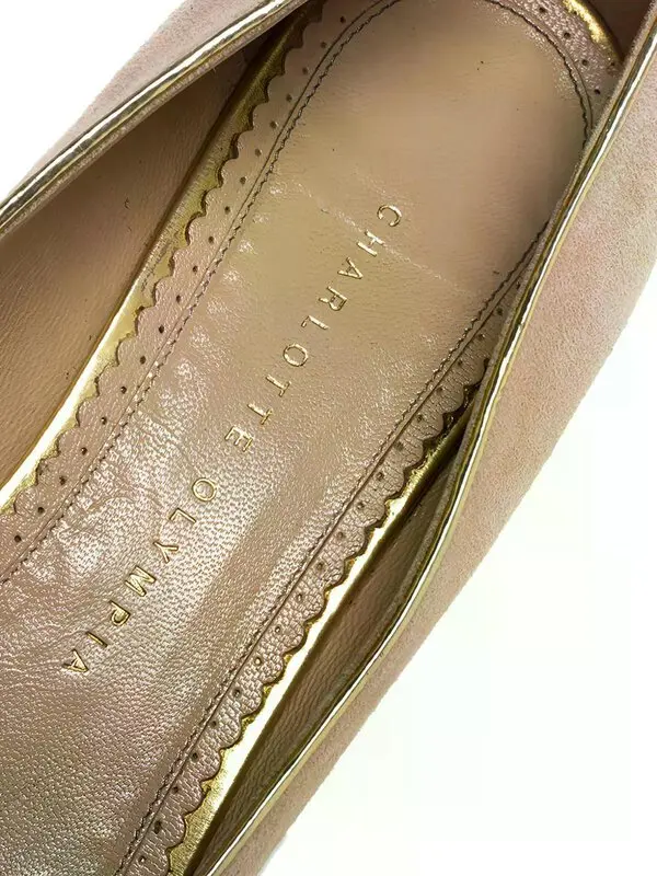 CHARLOTTE OLYMPIA Calf Suede Ballet Flats