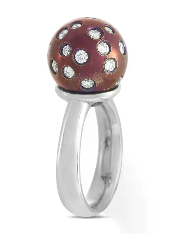 SALAVETTI 18k White Gold Ball Diamond Ring