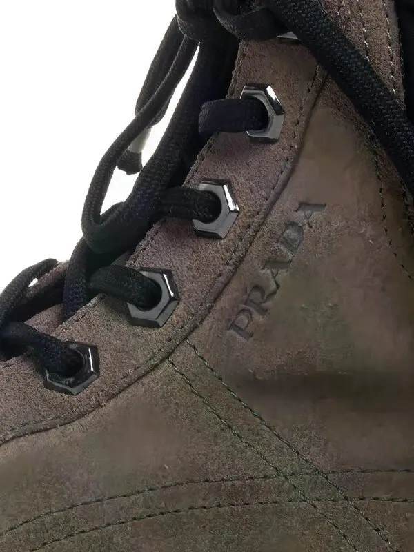 Prada Suede Lace-up Boots