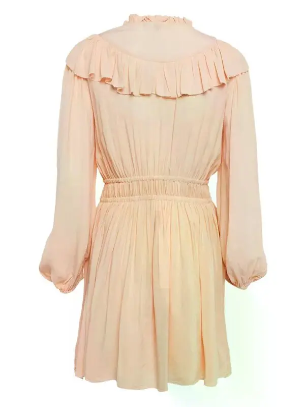 Maje Ruffled Neckline Mini Dress