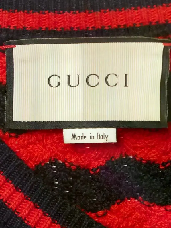 Gucci Striped Knit Cardigan - Red
