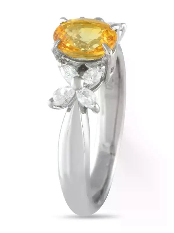 LB EXCLUSIVE Platinum Diamond And Sapphire Ring - Silver