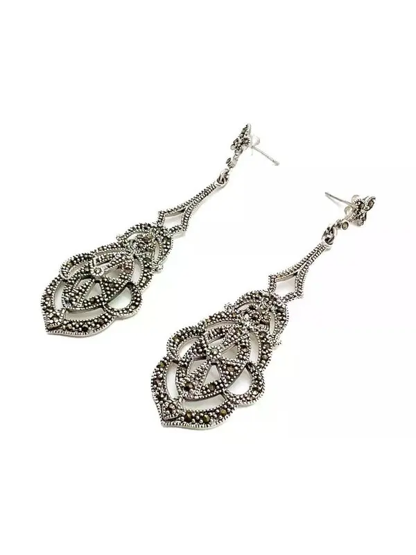 JENNIFER GIBSON JEWELLERY 1980s -tone Crystal Drop Earrings
