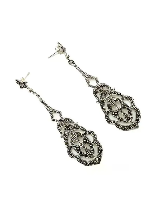 JENNIFER GIBSON JEWELLERY 1980s -tone Crystal Drop Earrings