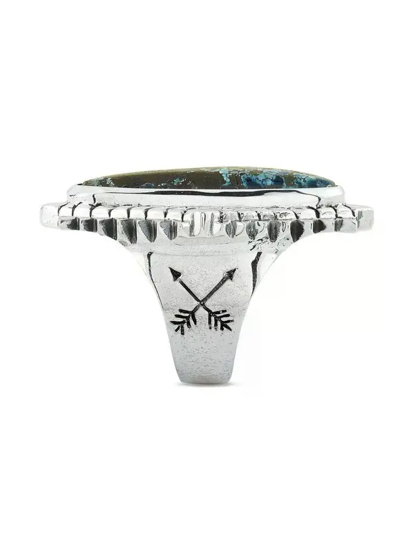 KING BABY STUDIO Sterling Concho Turquoise Signet Ring